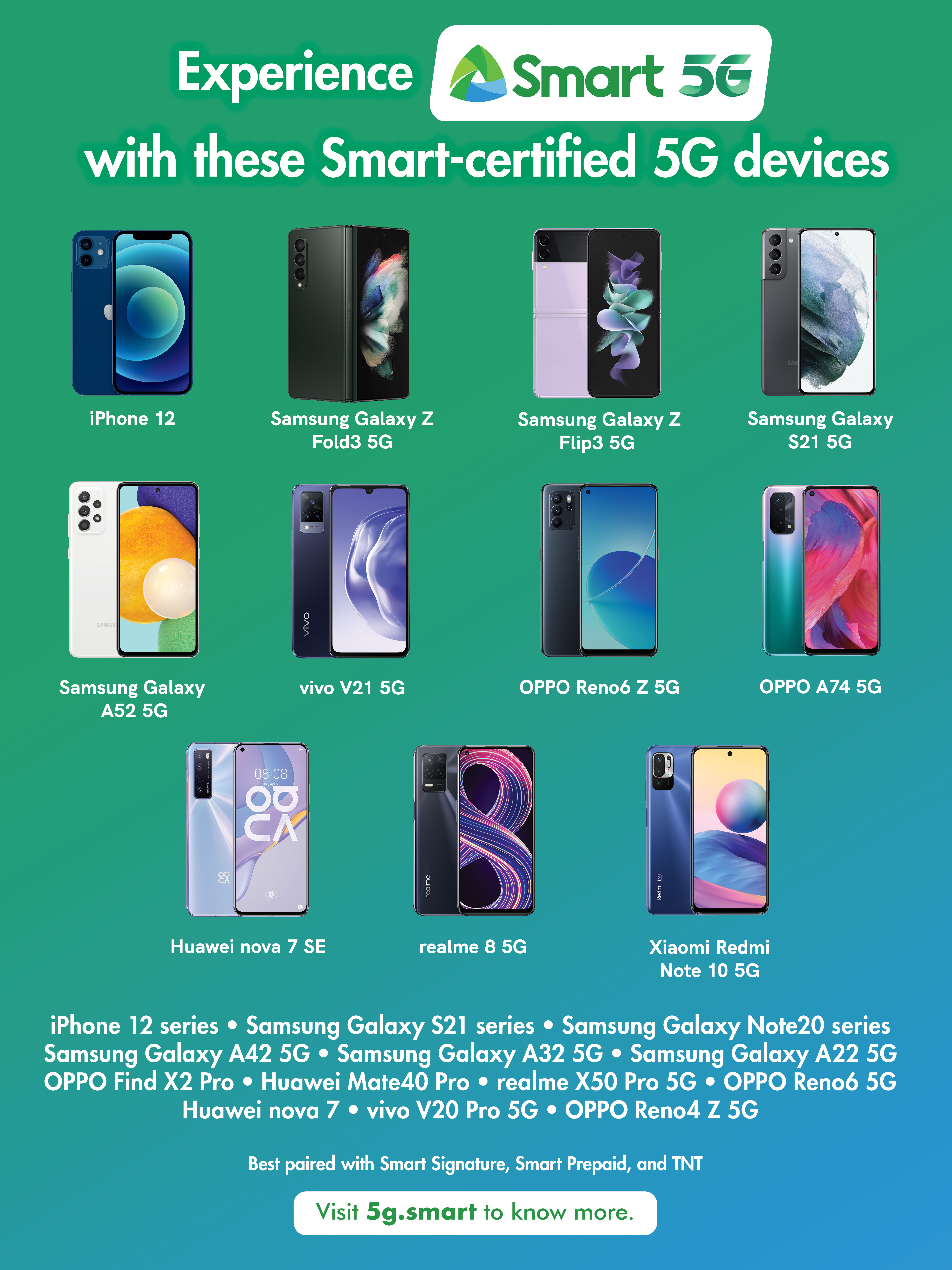 Experience the country's fastest network with this list of Smart 5G ...